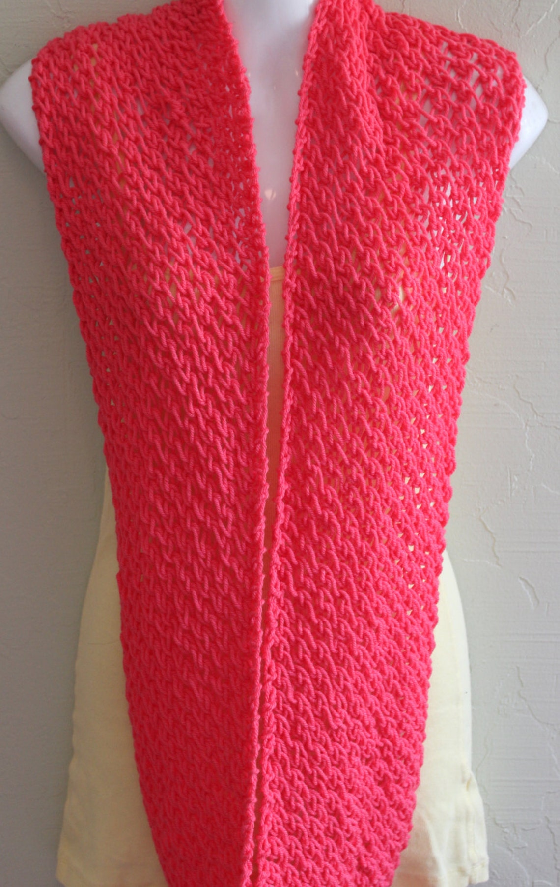 Hot Pink Infinity Scarf. Florescent Pink Infinity Scarf. Bright Pink ...