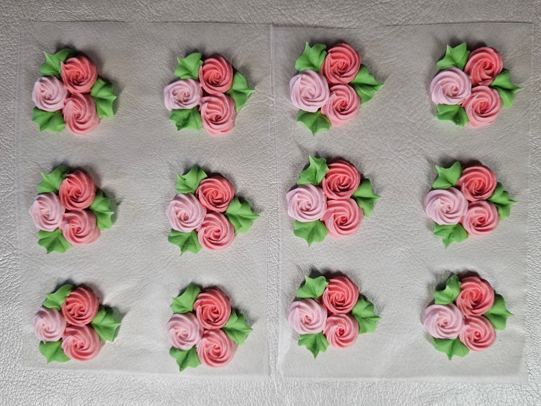 Royal Icing Flowers for Cookies Cakes and Cupcakes, Groups of 3 Swirl ...
