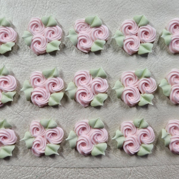 Pink Icing Flowers - Etsy