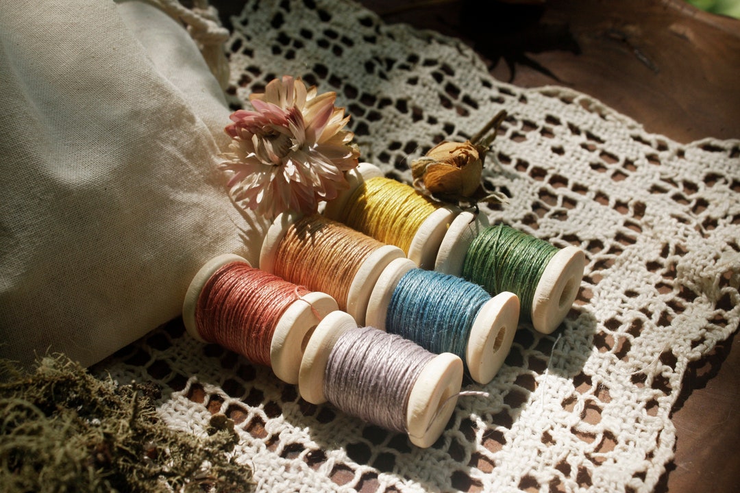 Natural Dye French Linen Mending Threads, Hand Dyed - Etsy