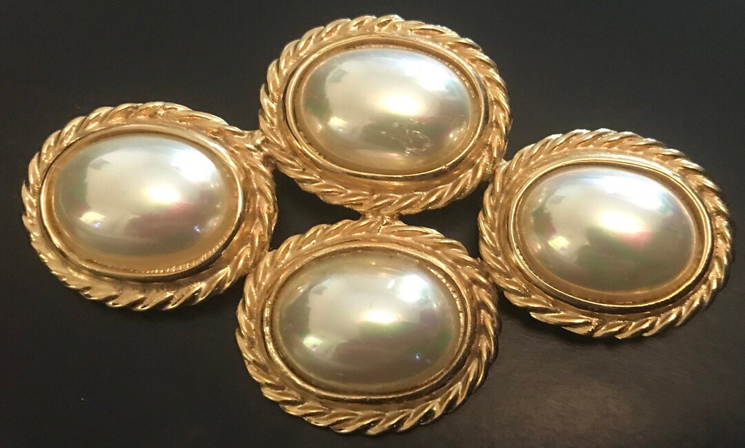 Vintage Carolee Brooch: Gold Plated Faux Pearl Statement Jewelry - Etsy