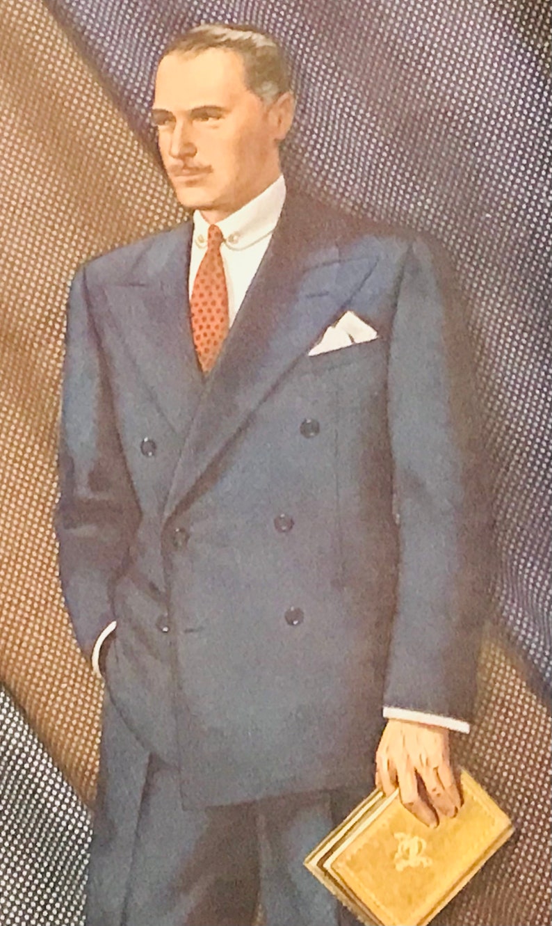 1948 Forstmann Virgin Wool Suit Ad: Vintage Magazine Print, Art Deco ...