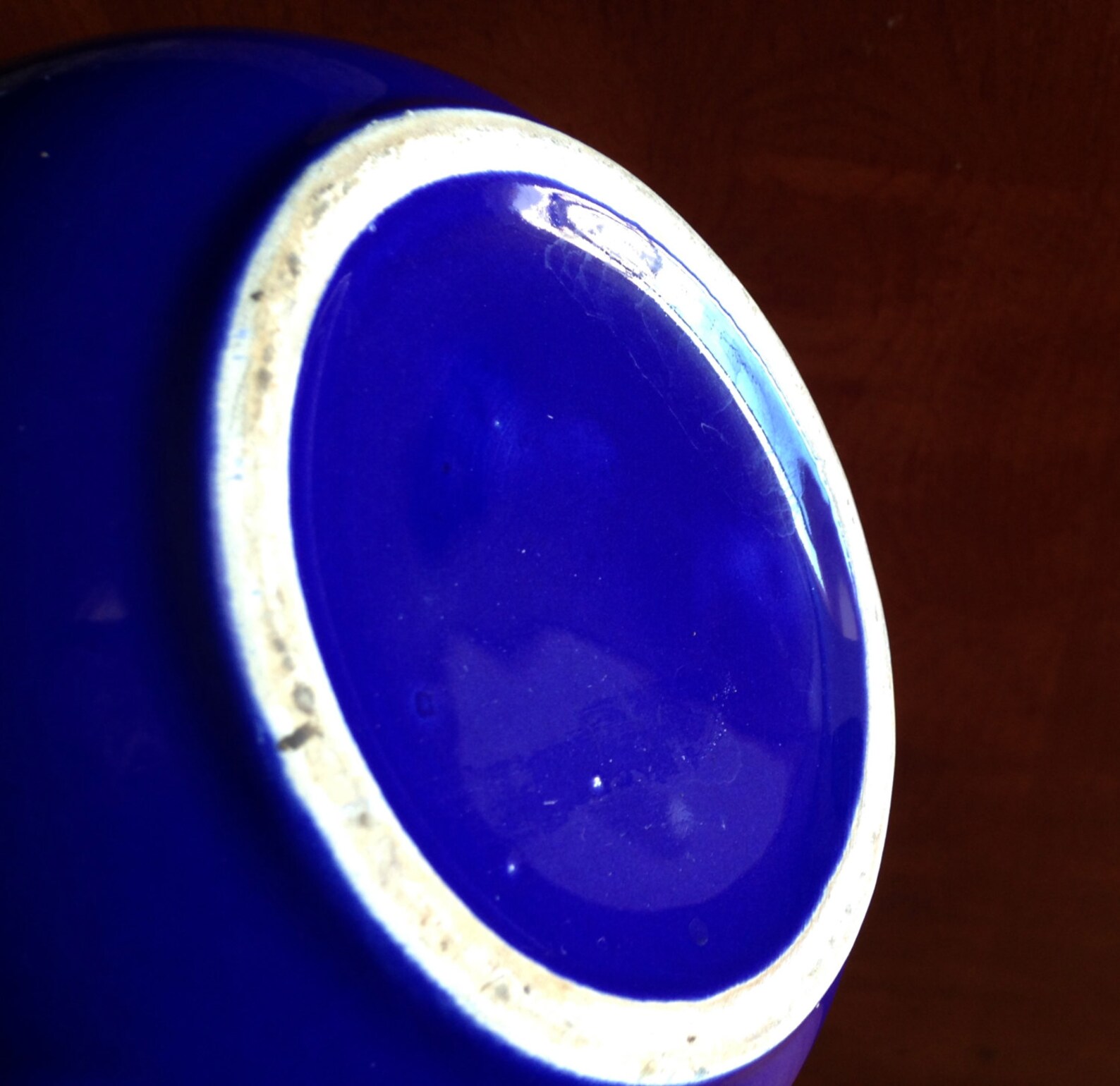 Cobalt Blue Pitcher hand Painted Stoneware Pottery French Country ...