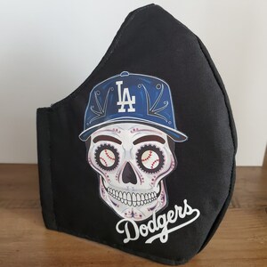 Dodger Sugar Skull Championship 100% Cotton Mask, Washable, Reusable ...