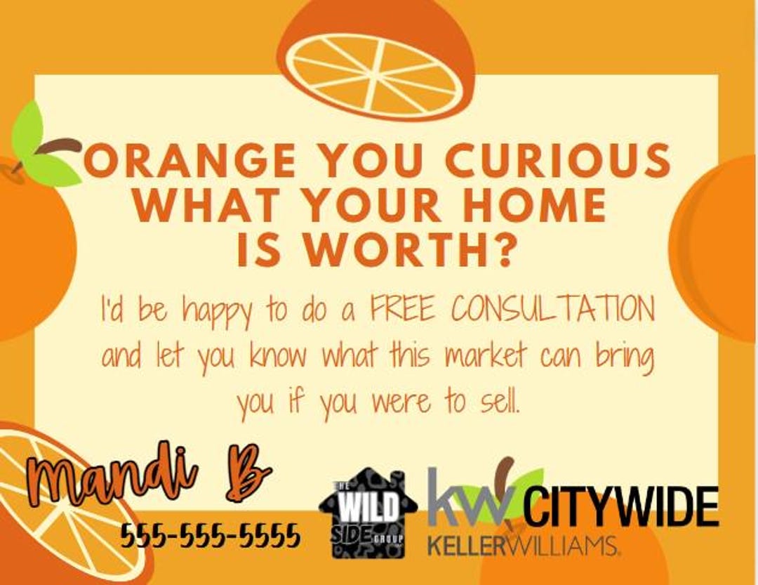 Real Estate Marketing - POP by & Prints - ORANGES - Orange You Curious ...