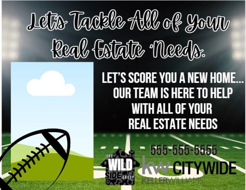 Real Estate Marketing - POP by & Prints - Football - Let's Tackle All ...