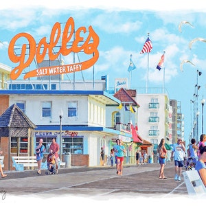 Rehoboth Beach Art Print - Dolles on the Boardwalk in Rehoboth Beach ...