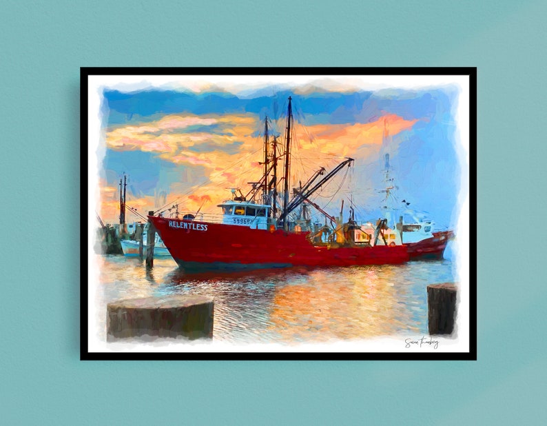LBI, Long Beach Island, Viking Ship, Fishing Ship, Coastal Art, Jersey ...