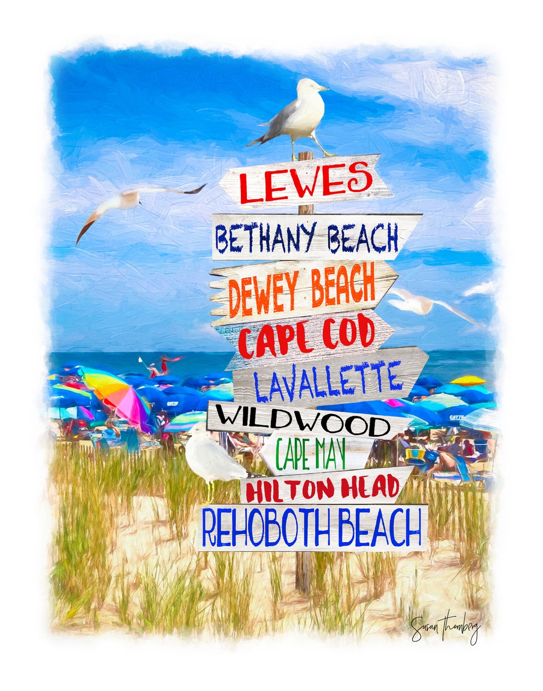 Directional Beach Sign Special Order, Rehoboth Beach, Delaware, by ...