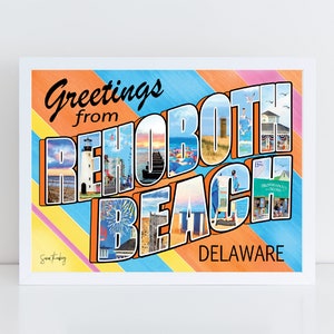 Rehoboth Beach Art - Greetings From Rehoboth Beach, Delaware by Susan ...