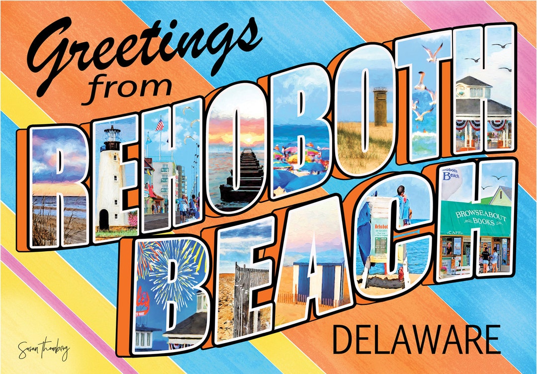 Rehoboth Beach Art - Greetings From Rehoboth Beach, Delaware by Susan ...