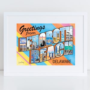 Rehoboth Beach Art - Greetings From Rehoboth Beach, Delaware by Susan ...