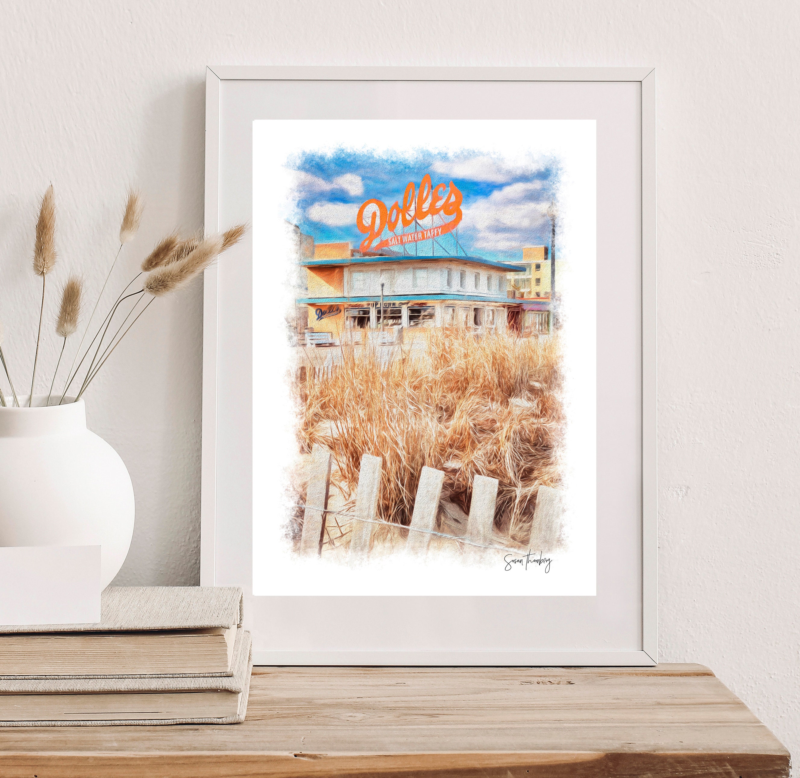 Rehoboth Beach Art Print - Dolles Seagrass on the Boardwalk by Susan ...