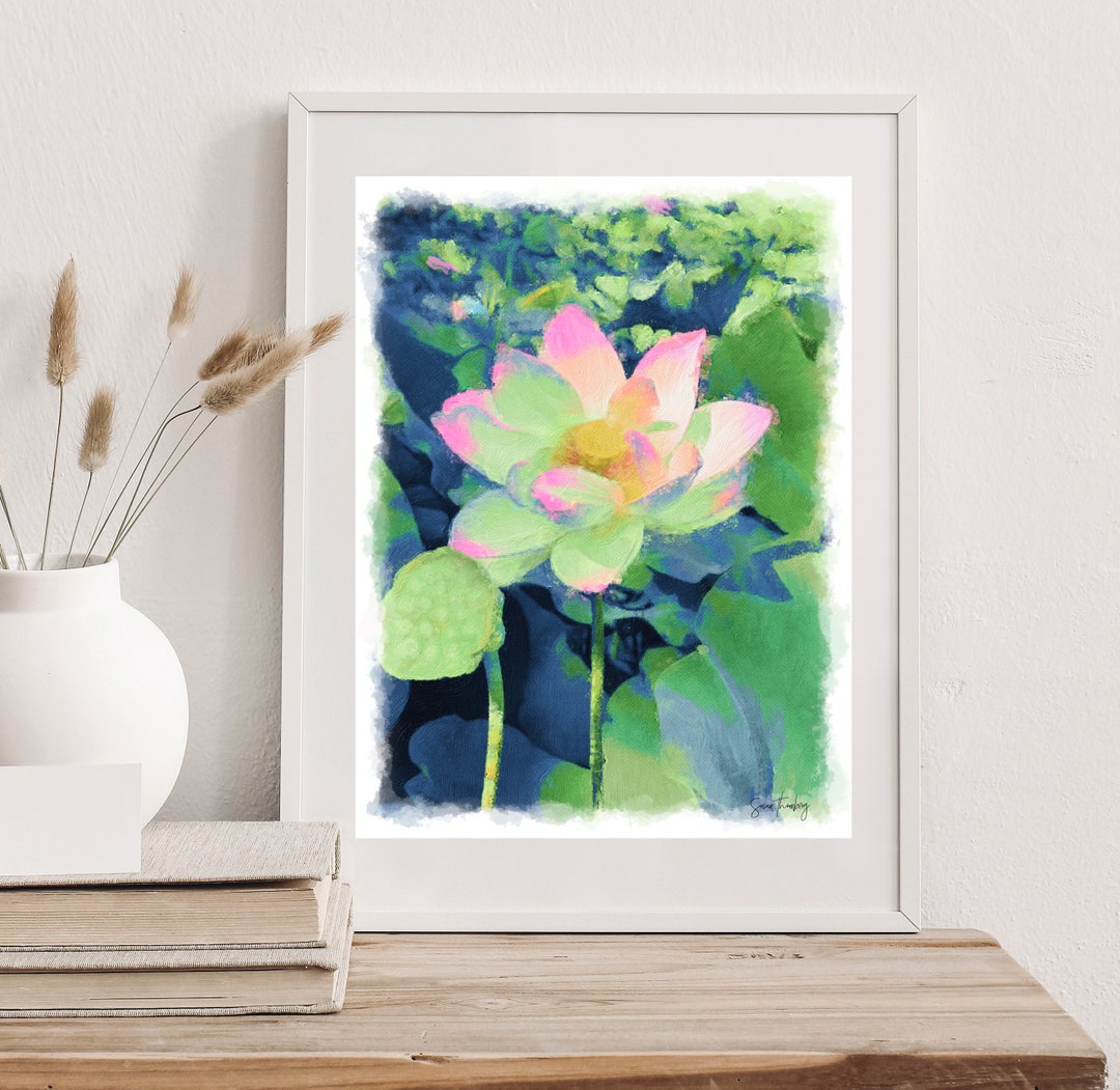 Lotus Flower Painting by Artist Susan Thornberg - Etsy
