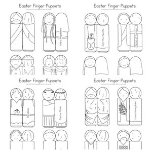 Easter Stations Cross Bible Story Finger Puppets Worksheet Printable ...