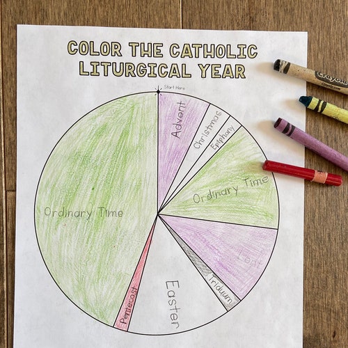 Liturgical Calendar Printable Coloring Page Sheet Lazy - Etsy