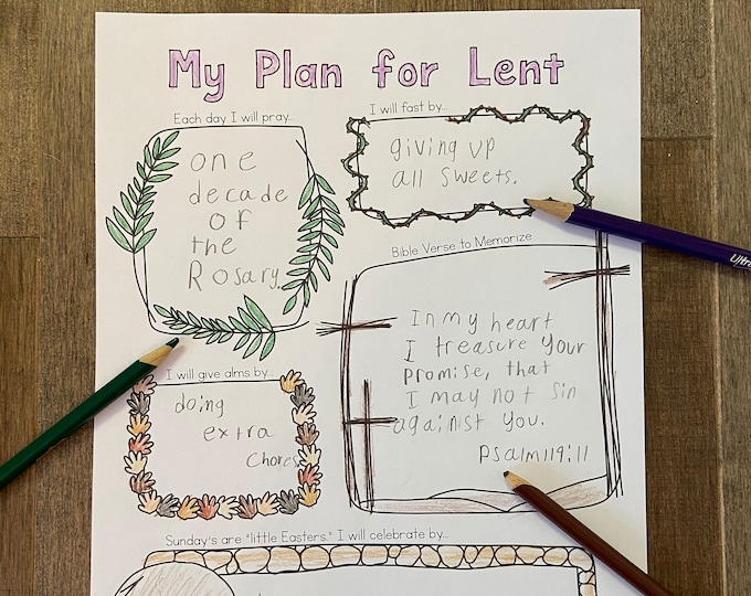 Lent Planner Ash Wednesday Printable Coloring Page Sheet Lazy - Etsy