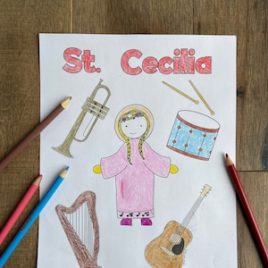 St. Cecilia Music Class Coloring Page Sheet Liturgical Year Catholic ...