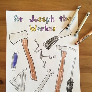 St Joseph Worker Coloring Page Sheet Liturgical Year Catholic Resources ...