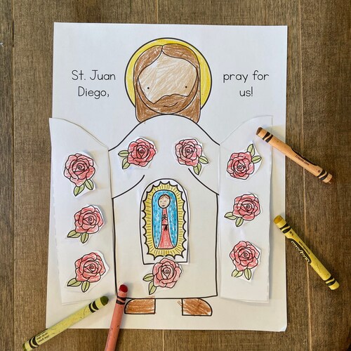 St. Juan Diego Guadalupe Printable Coloring Page Sheet Lazy - Etsy St. Juan Diego Guadalupe Printable Coloring Page Sheet Lazy - Etsy