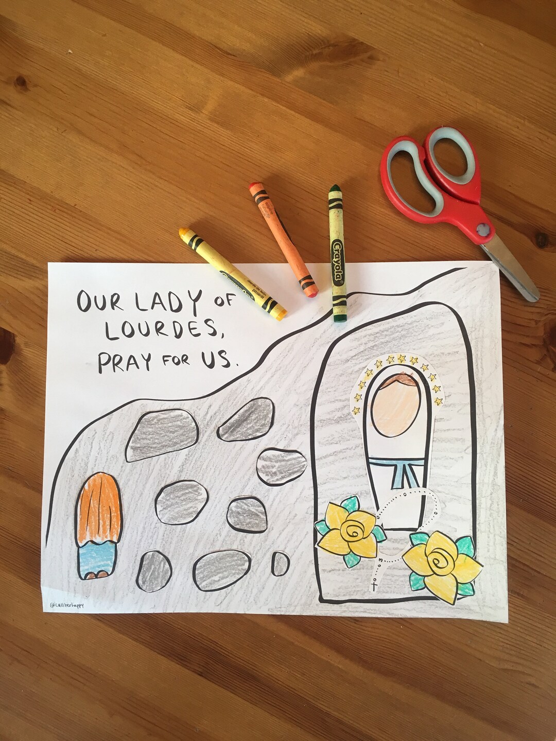 Our Lady of Lourdes Coloring Page Sheet Liturgical Year Catholic ...
