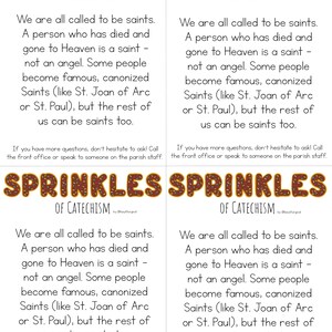 Sprinkles of Catechism Catholic Resource Parishes Printables Christian ...