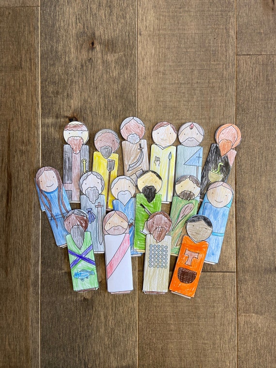 12 Apostles Disciples Bible Story Finger Puppets Worksheet - Etsy