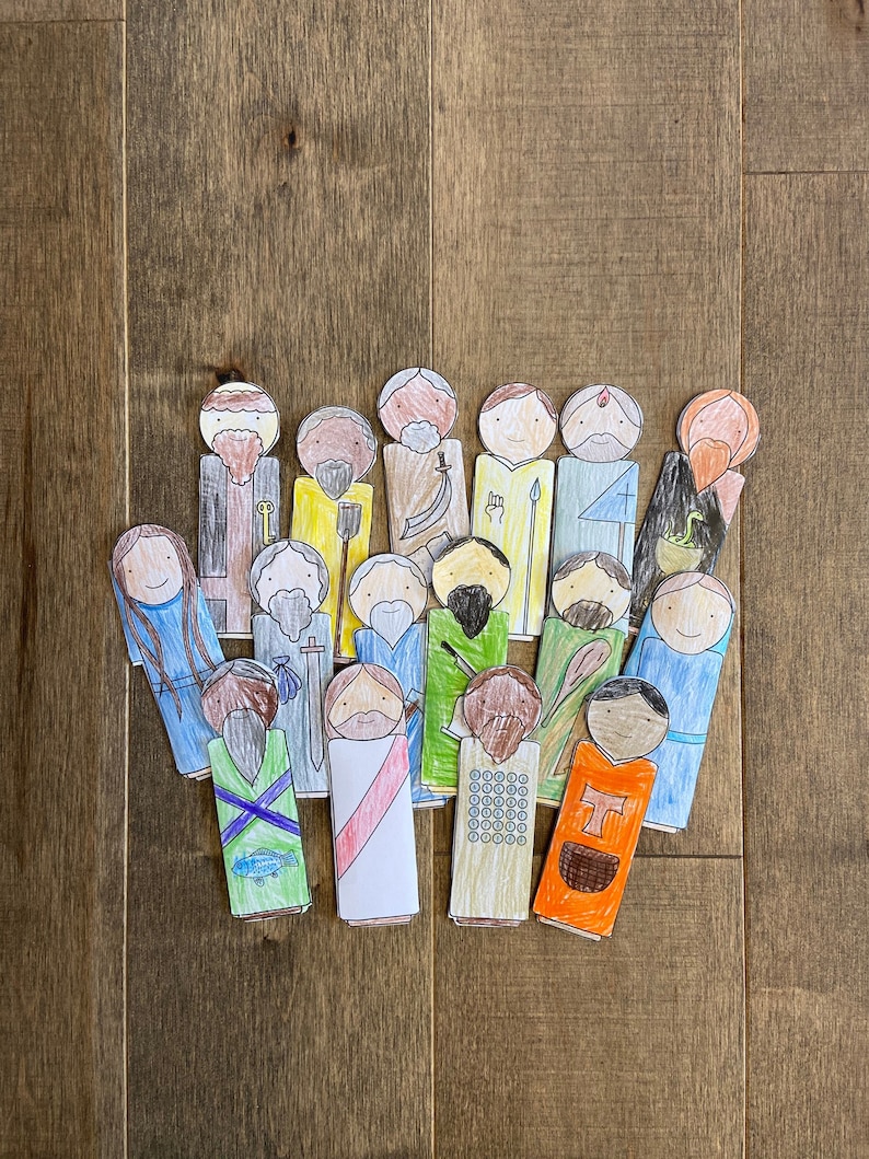 12 Apostles Disciples Bible Story Finger Puppets Worksheet Printable ...