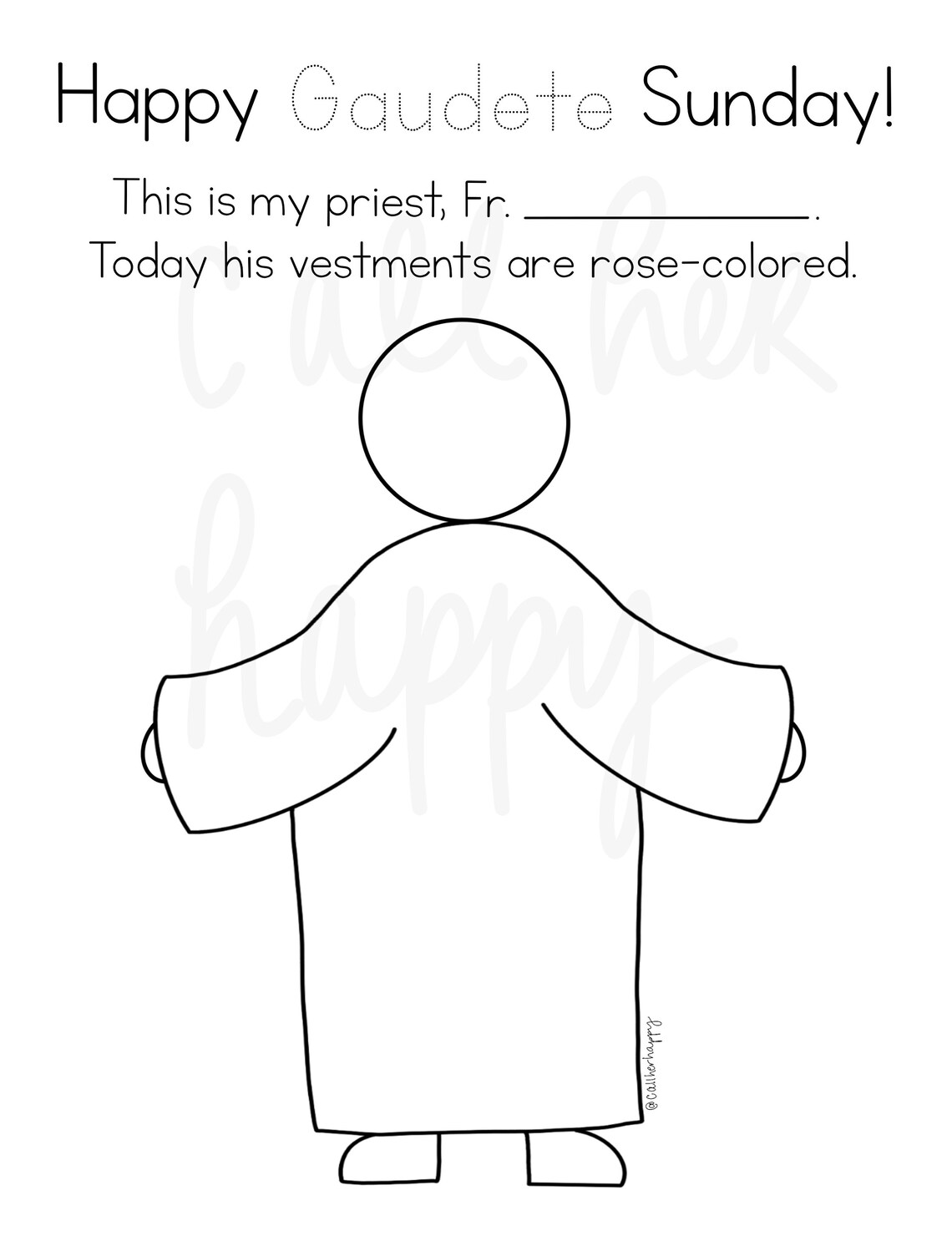 Gaudete Sunday Advent Printable Coloring Page Sheet Lazy Liturgical ...