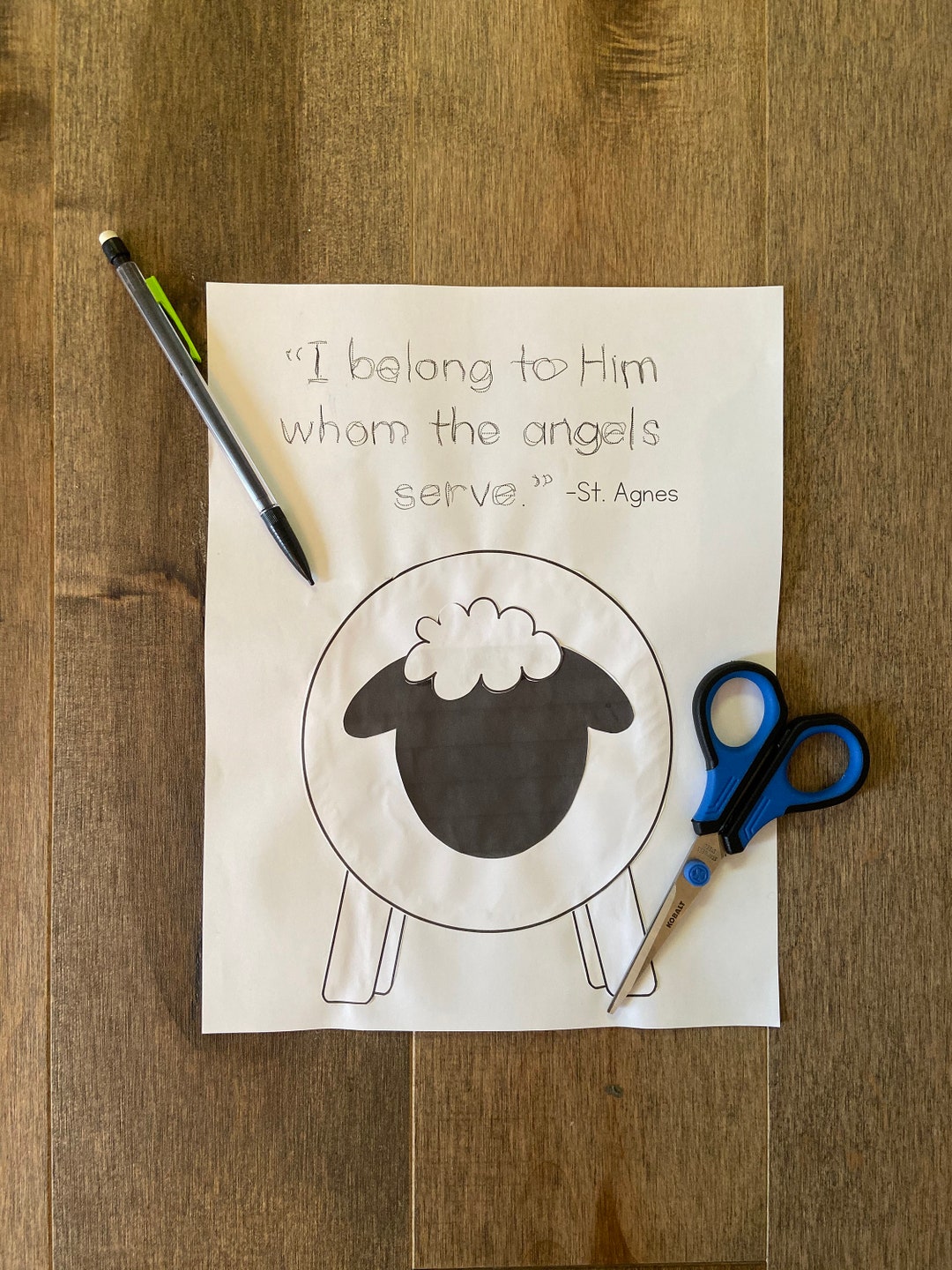 St. Agnes Lamb of God Sheep Printable Coloring Page Sheet Lazy ...