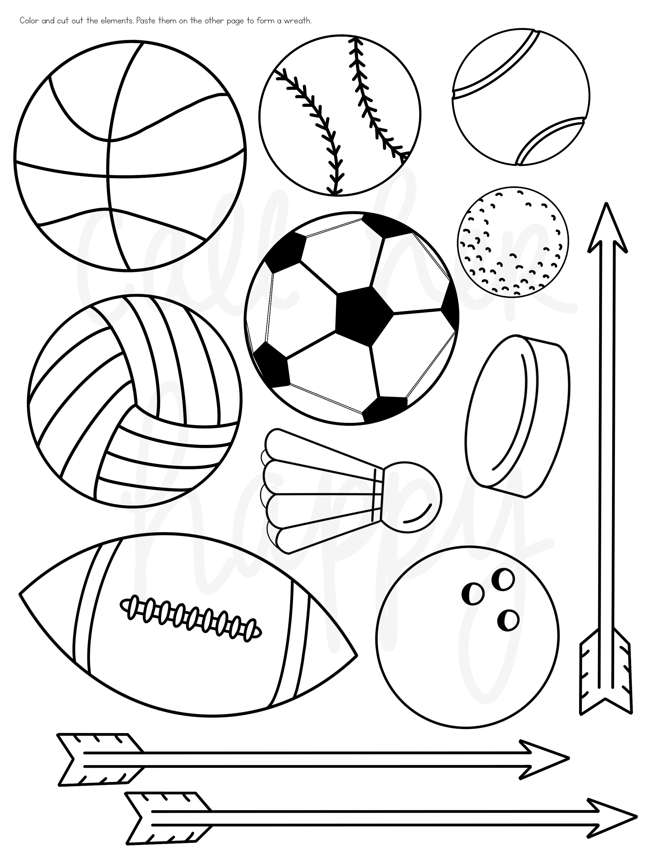 Sport Equipment Coloring Pages