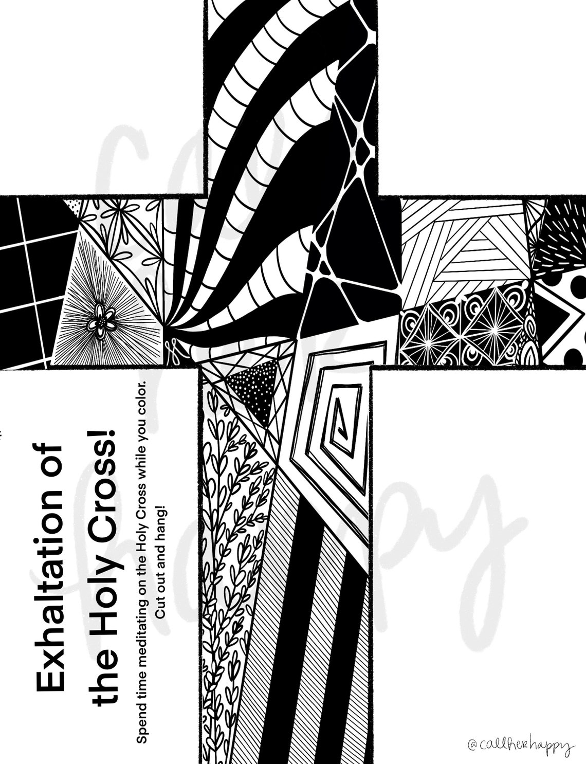 Exaltation of the Holy Cross Coloring Page Sheet Printable - Etsy