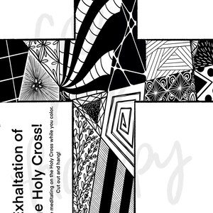 Exaltation of the Holy Cross Coloring Page Sheet Printable Catholic ...