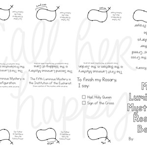 Mysteries of the Rosary Booklet Sunday School Printable Coloring Page ...
