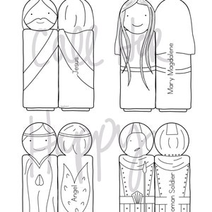 Easter Stations Cross Bible Story Finger Puppets Worksheet Printable ...