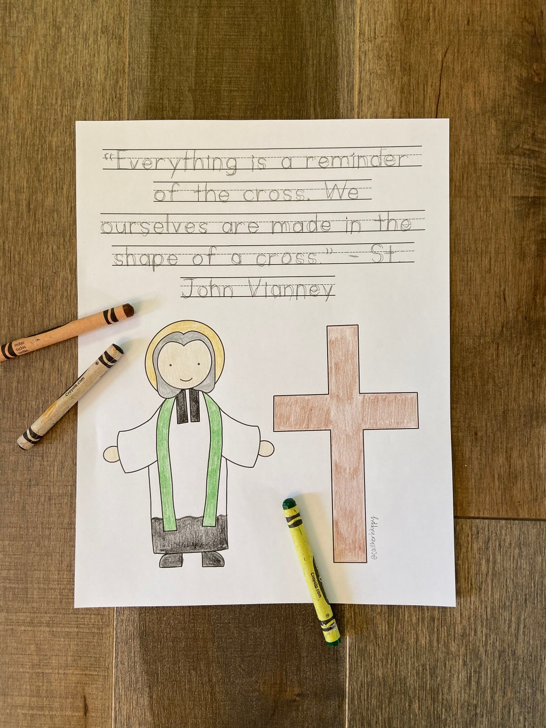 St. John Vianney Priest Coloring Page Sheet Liturgical Year Catholic ...