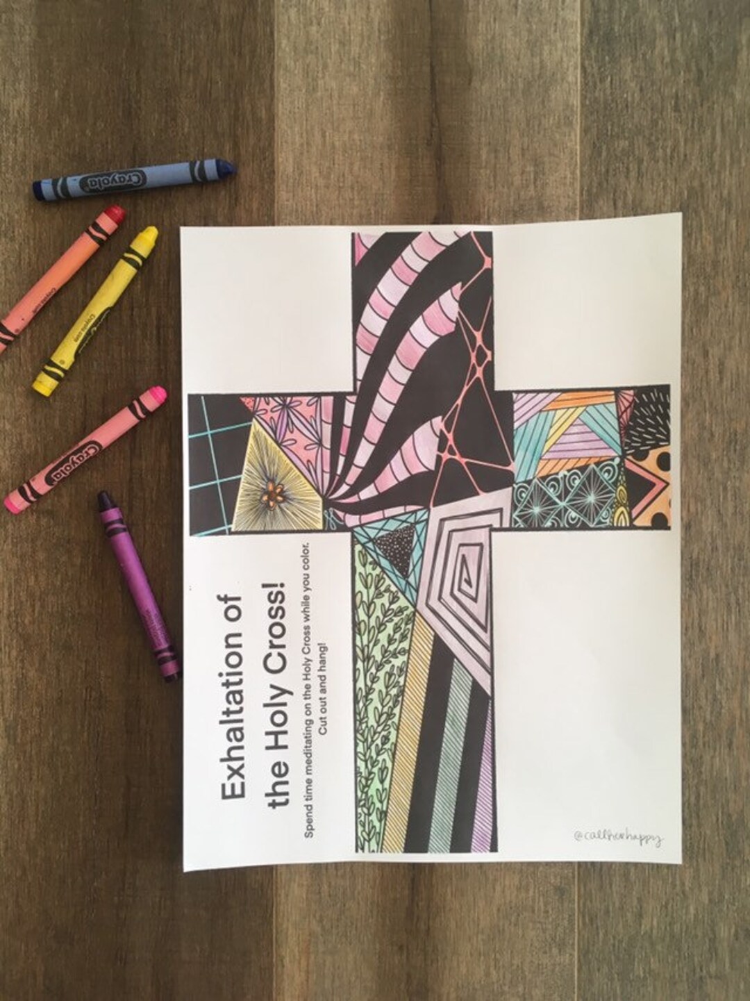 Exaltation of the Holy Cross Coloring Page Sheet Printable Catholic ...