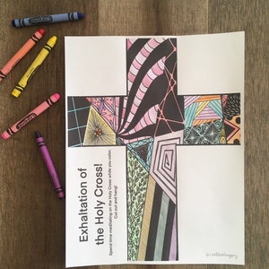 Exaltation of the Holy Cross Coloring Page Sheet Printable Catholic ...