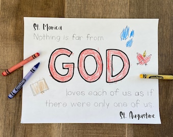 St Monica Coloring Page - Etsy