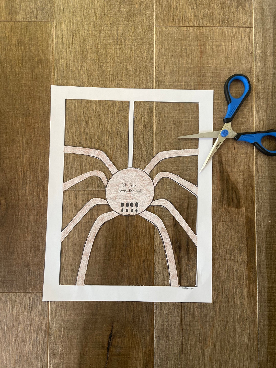 St. Felix of Nola Spider Printable Coloring Page Sheet Lazy Liturgical ...