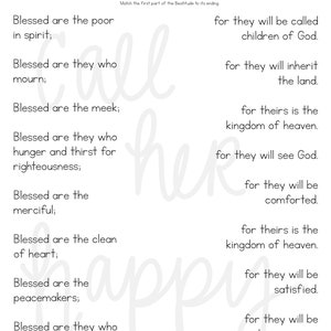 Beatitudes Worksheet Printable Coloring Page Sheet Liturgical Year ...