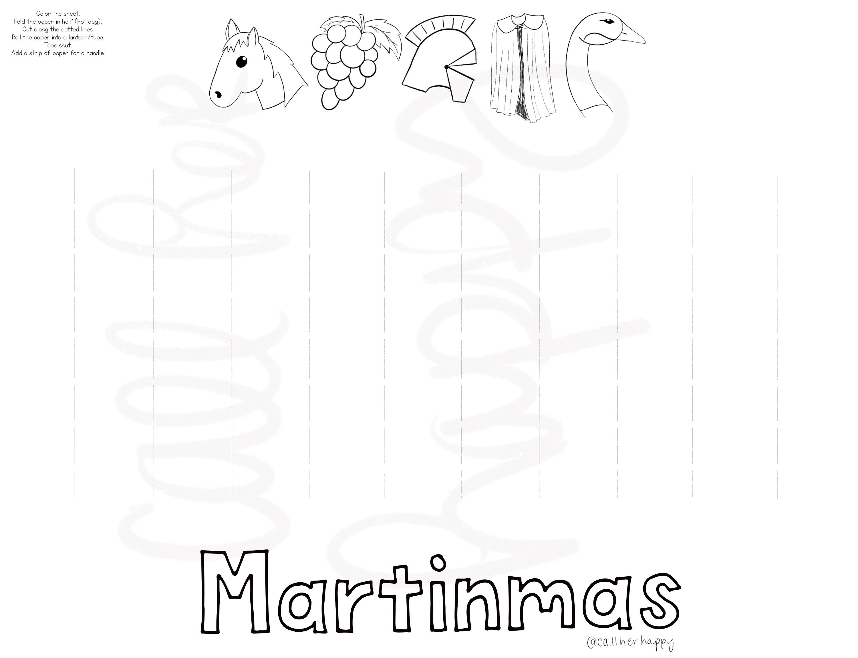 St. Martin Martinmas Coloring Page Sheet Liturgical Year - Etsy