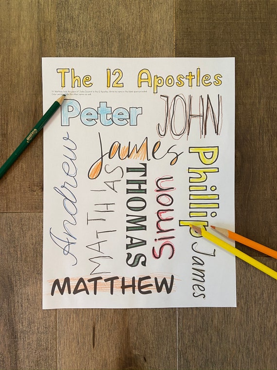 St Matthias 12 Apostles Printable Coloring Page Sheet Lazy | Etsy