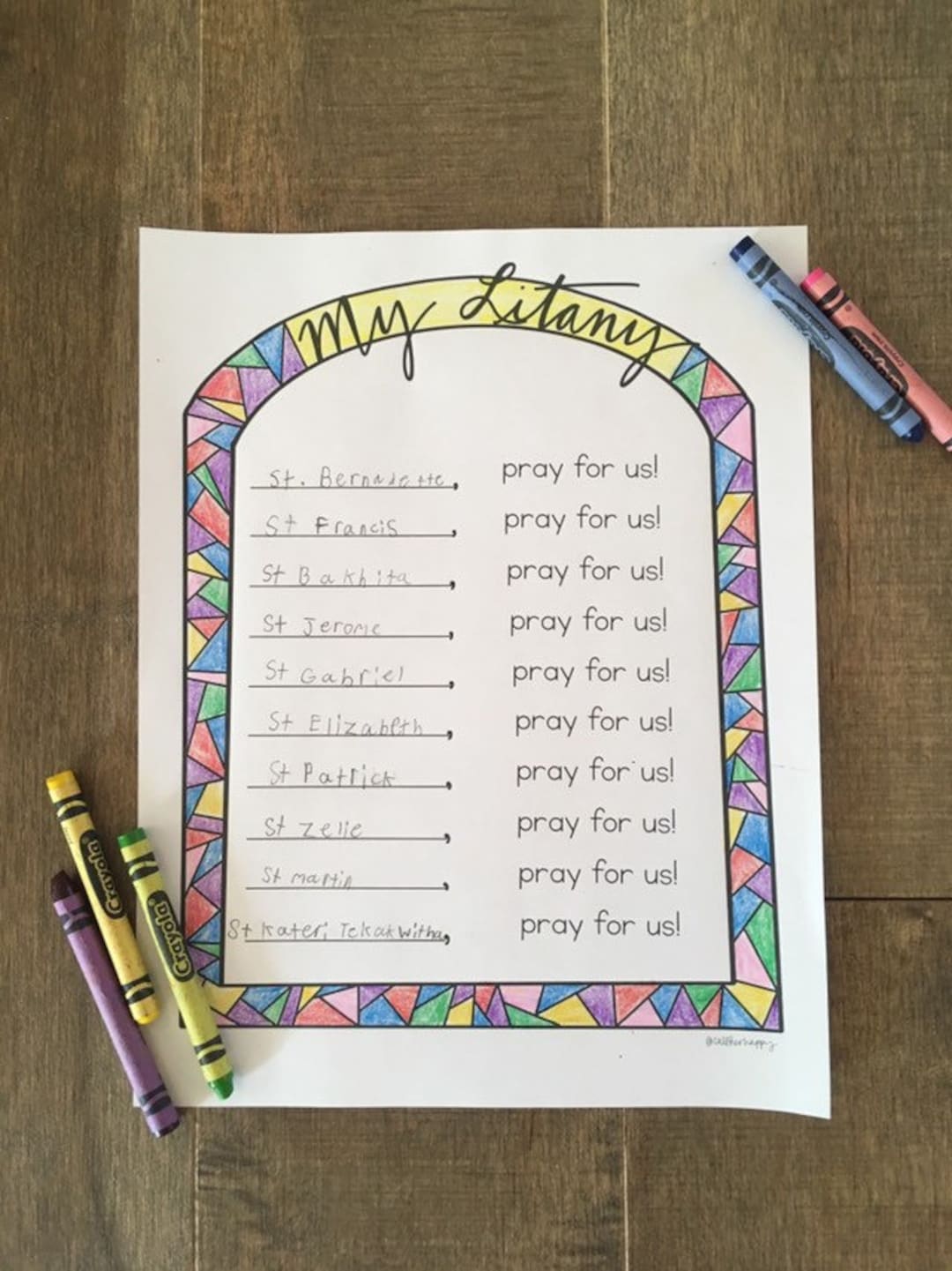 All Saints Day Litany Coloring Page Sheet Liturgical Year Catholic ...