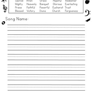 St. Cecilia Music Class Coloring Page Sheet Liturgical Year Catholic ...