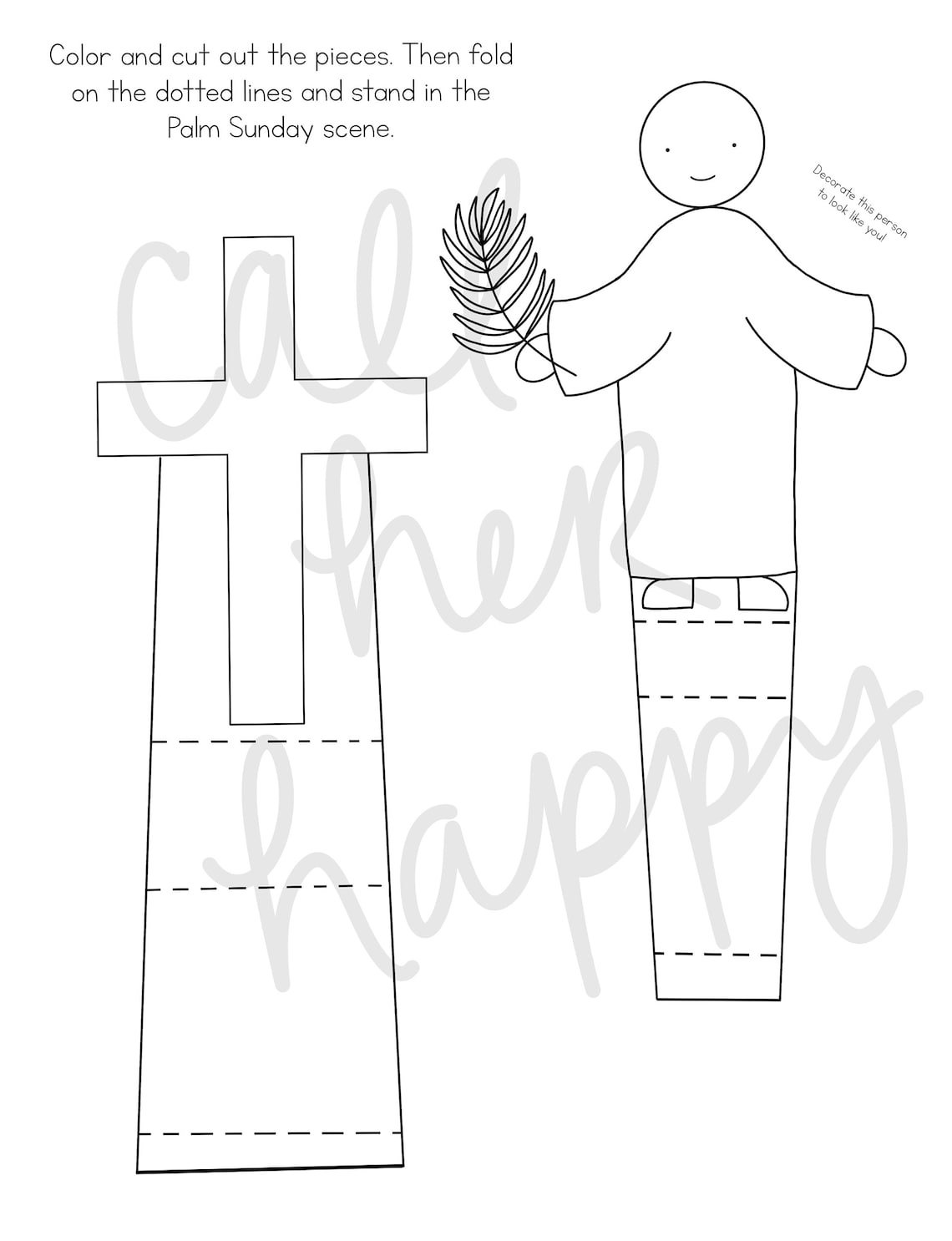 Palm Sunday Passion Holy Week Coloring Page Sheet Lazy - Etsy