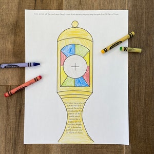 St Clare of Assisi Worksheet Printable Coloring Page Sheet Liturgical ...