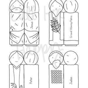 Easter Stations Cross Bible Story Finger Puppets Worksheet Printable ...