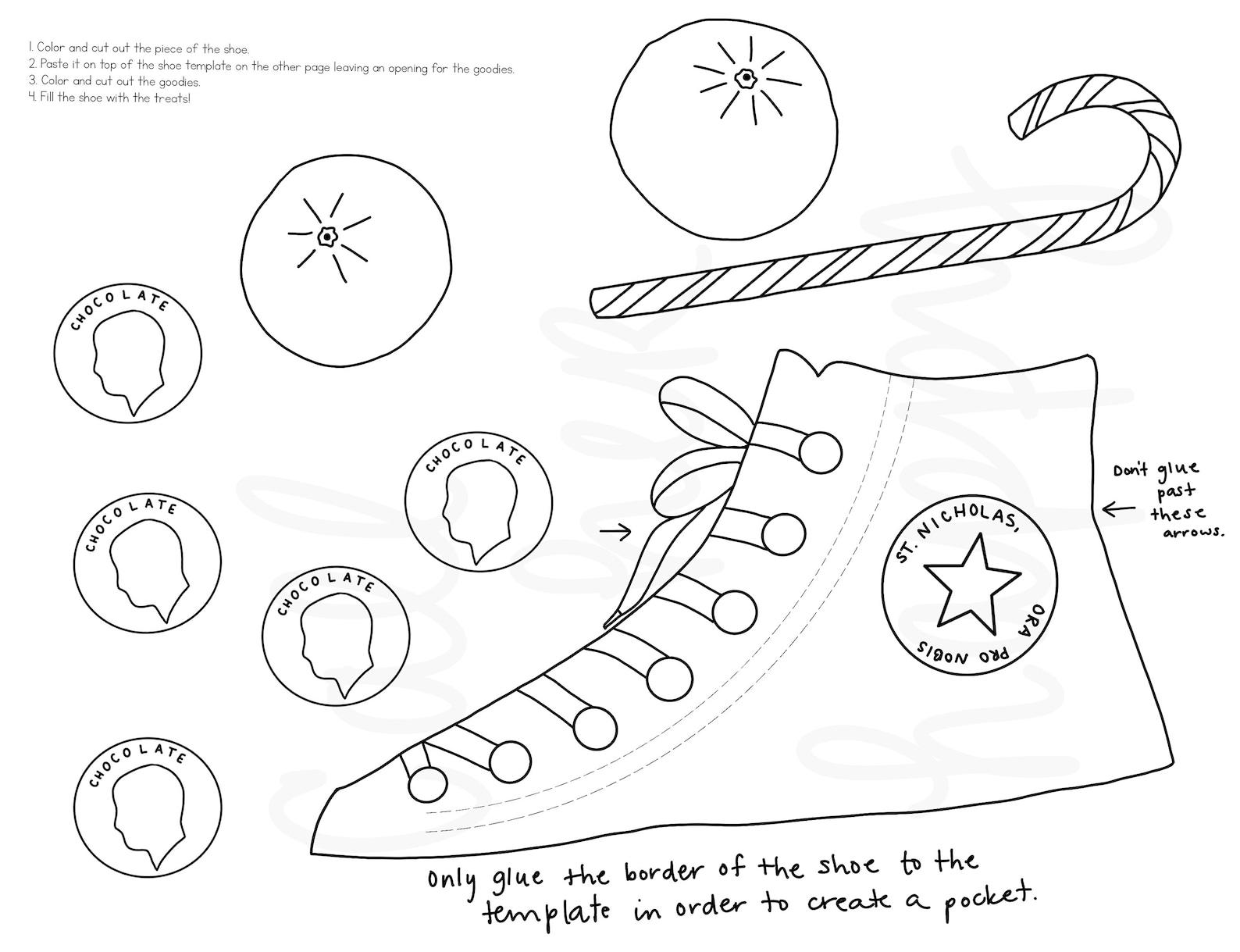 St. Nicholas Nick Christmas Printable Coloring Page Sheet Lazy | Etsy