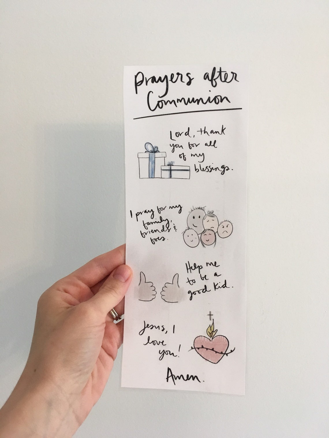 DIGITAL: Prayer Bookmark for Kids Prayer Journal Catholic Art Prayer ...